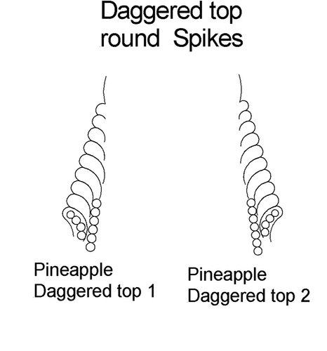 Shop | Category: Spikes | Product: Daggered top round spikes