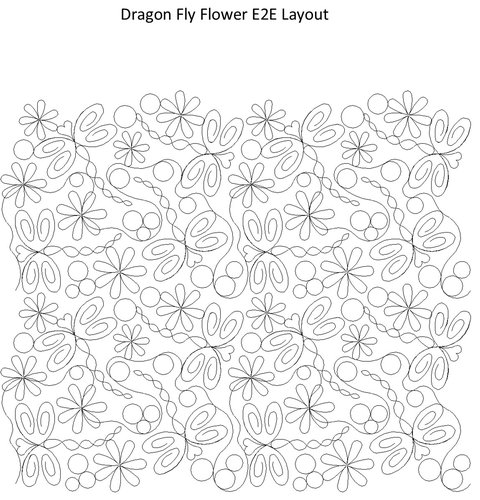 Shop | Category: Edge-to-Edge | Product: Dragon Fly Flower E2E