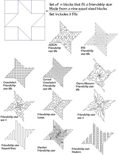 Shop | Category: Star Block Patterns | Product: Friendship star pattern set
