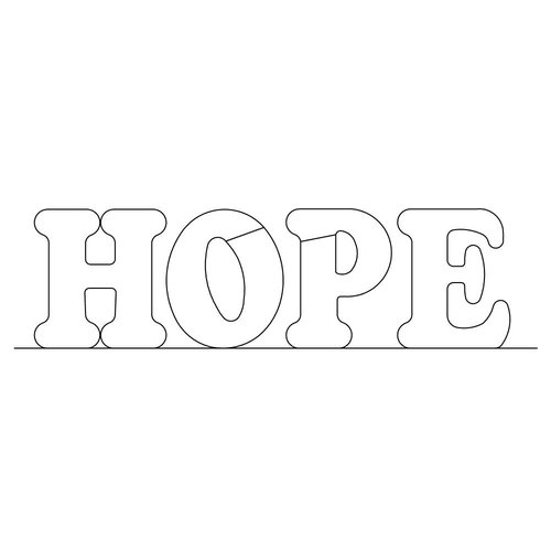 Shop | Category: lettering / words / phrases | Product: Hope 4 inch P2P