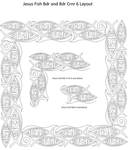 Shop | Category: Borders and Sashes | Product: Jesus Fish Bdr and Crnr 6
