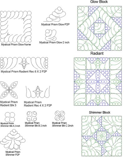Shop | Category: Digitized patterns for Wing & a Prayer quilts | Product: Mystical Prism quilt set
