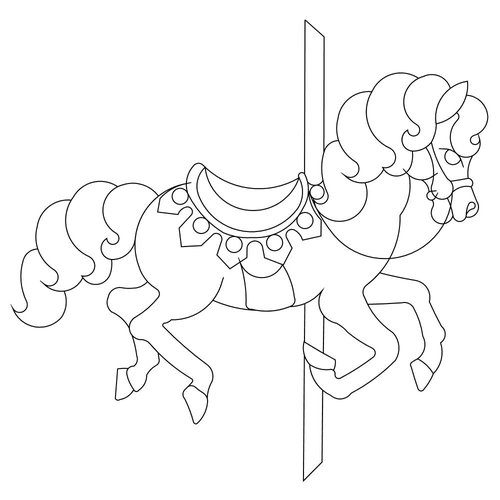 Shop | Category: Animals / Mammals | Product: Carousel horse Motiff